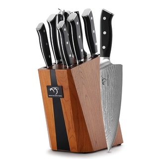 Knife Sets for Kitchen with Block, Damasucs Kitchen Knife Sets 9 Pieces ...