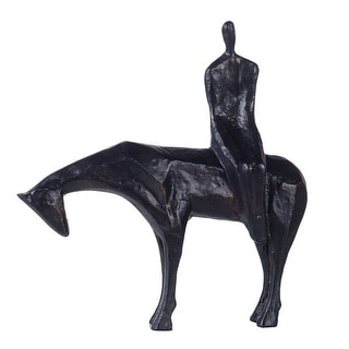 Dann Foley - Horse Riding Man Sculpture - Black Cast Iron Zinc Mold ...