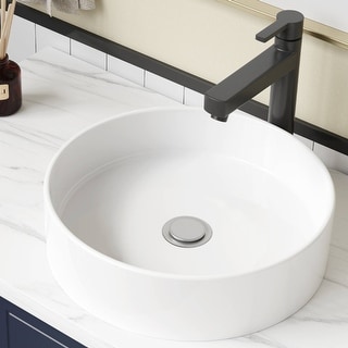 Bathroom Ceramic Lavatory Round Countertop Vessel Sink - 18.7 * 18.7 ...