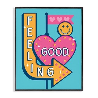 Stupell Feeling Good Retro Sign Framed Giclee Art Design By Jalynn ...