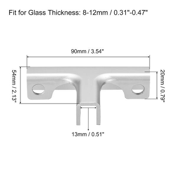 Glass Fixing Clip, 4pcs Aluminum Alloy T-shaped Glass Support Bracket ...
