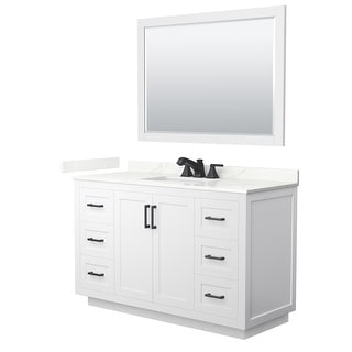 Miranda 54-inch Single Vanity, Quartz Top, 46-inch Mirror - Bed Bath ...
