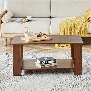 Double Layered Coffee Table Rectangular Center Table Entryway Table ...