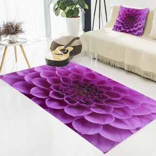 Designart 'Large Light Purple Flower and Petals' Floral Area Rug - Bed ...
