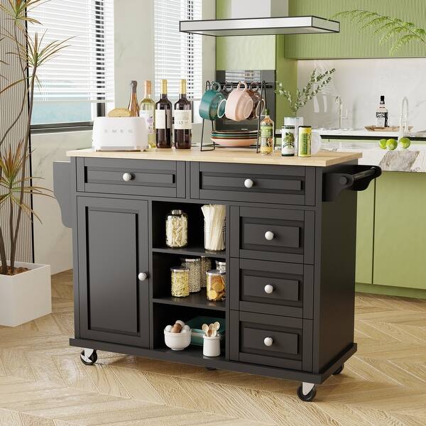 Mobile Kitchen Island with Storage and 5 Drawers - Bed Bath & Beyond ...