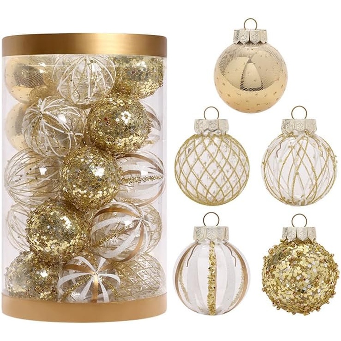 25 Pcs Christmas Tree Ornament Balls 2.4 Clear Shatterproof On Sale Bed Bath Beyond 41677718