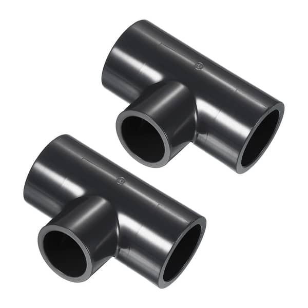 2Pcs UPVC 1" to 3/4" Reducing Tee Pipe Fitting T Shape Socket Connector ...