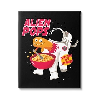 Stupell Alien Pops Bold Modern Cartoon Character Cereal Canvas Wall Art ...