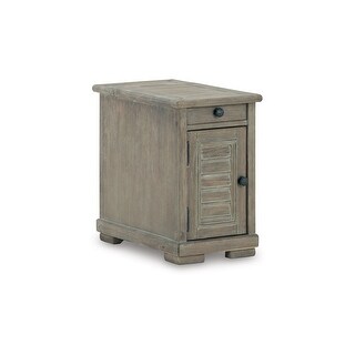 24 Inch Side End Table, 1 Drawer, Single Door Cabinet, Glazed Bisque ...