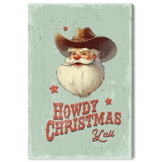 Howdy Christmas Canvas Cute Western Christmas by Art Remedy - Bed Bath ...