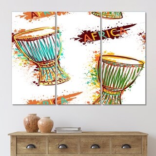 Designart "Traditional Tam Tam Drums IV" Bohemian & Eclectic Canvas ...