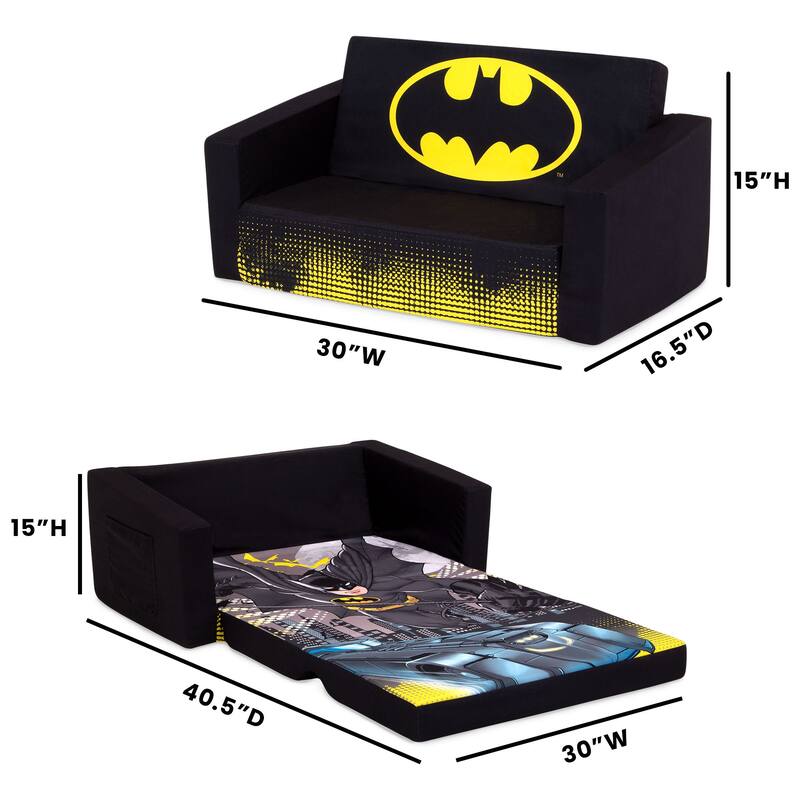 Batman Cozee Flip-Out Sofa - 2-in-1 Convertible Sofa to Lounger for ...