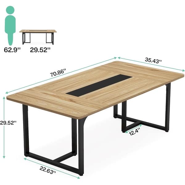 Rectangle Conference Table, 6FT Meeting Seminar Table up for 8 People ...