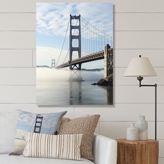 Designart "Grey Bridge Majestic Arch Graphite I" Bridges Canvas Print ...