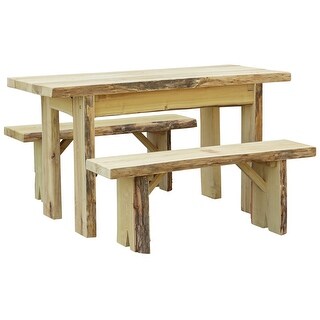 Live Edge Locust Wood 5' Autumnwood Table with 5' Wildwood Benches ...