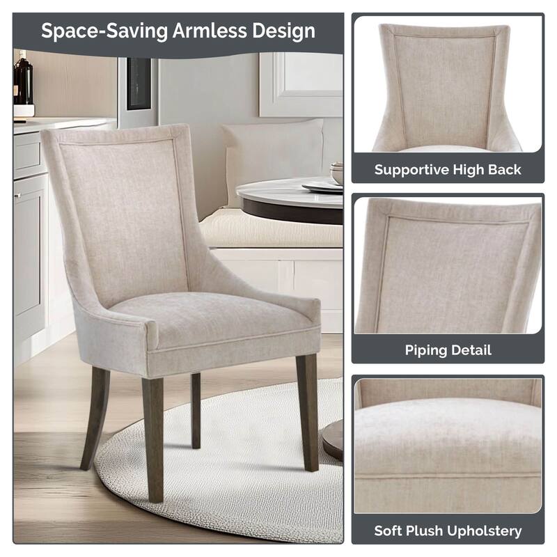 Madison Park Signature Ultra Upholstered Dining Side Chairs With Wood ...