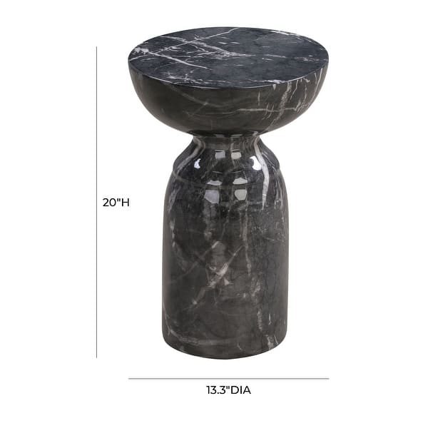 Rue Black Marble Side Table - Bed Bath & Beyond - 29146822