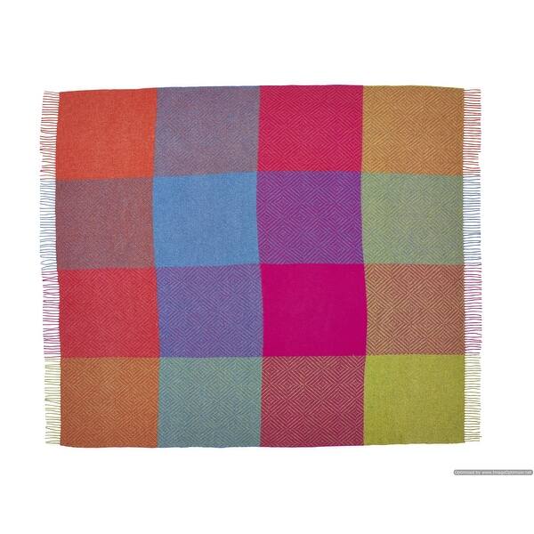 Block Harlequin - Merino Lambswool Throw - Made in England - Bed Bath ...