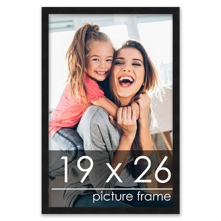 19x26 Contemporary Black Wood Picture Frame - UV Acrylic, Foam Board ...