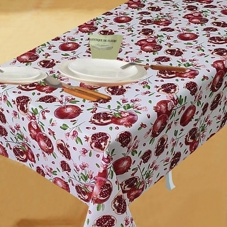 Violet Linen European Pomegranates Flowers Pattern Tablecloth - Bed ...