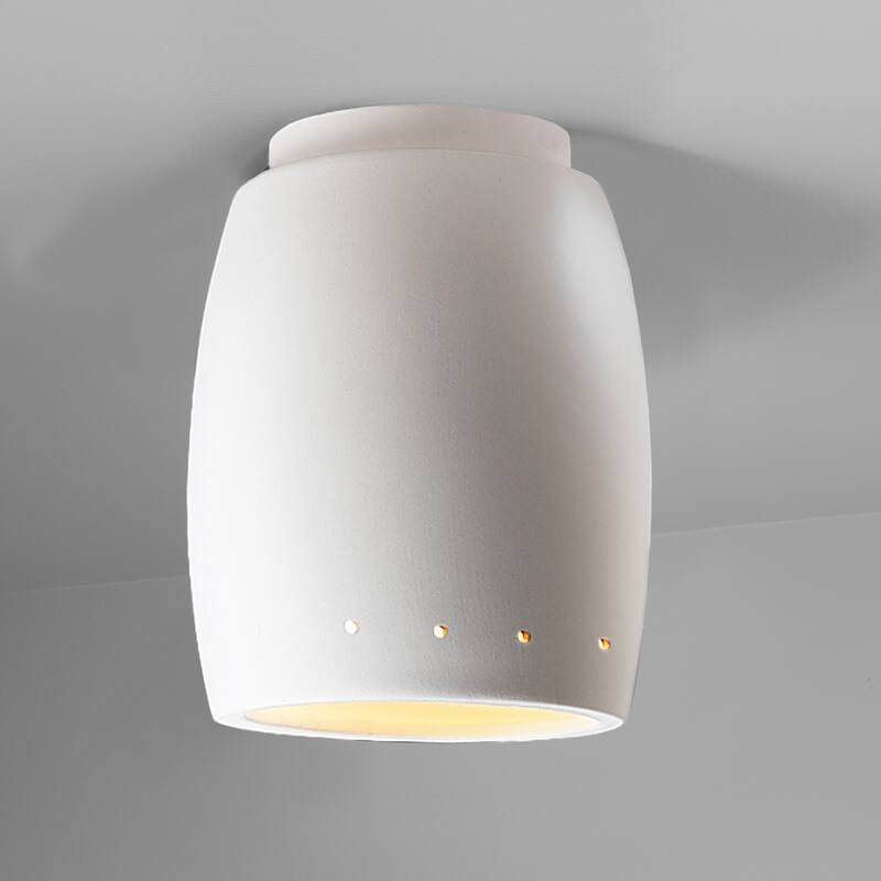 Justice Design Group Radiance 1-light Matte White Curved w/ Perfs Flush ...