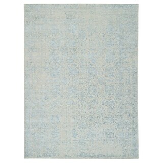 Hand Knotted Grey Transitional with Wool & Silk Oriental Rug (9' x 12 ...
