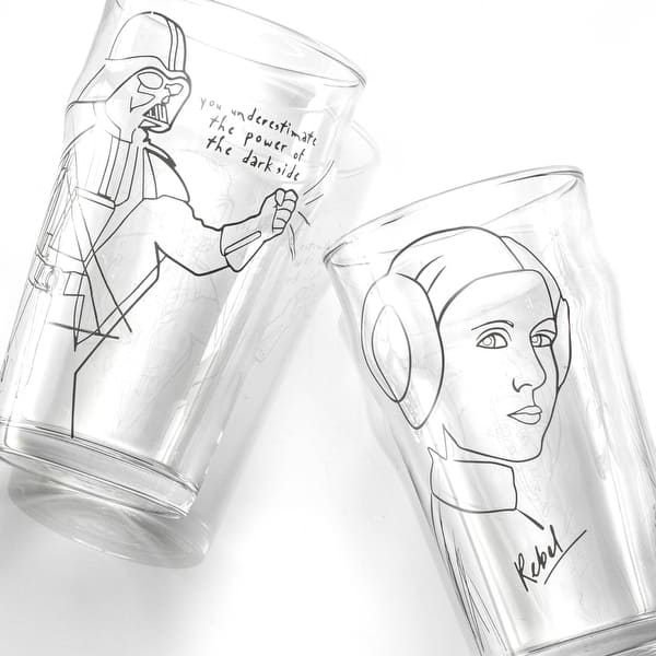 Star Wars Striking Sketch Characters Pint Mug - 19.2 oz - Set of 4 ...