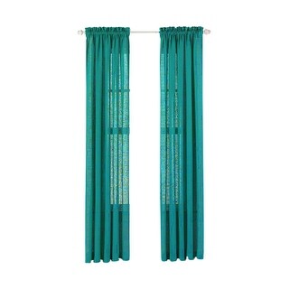 Moshells 84" Emerald Crepe Curtain Panel - Aqua - Bed Bath & Beyond ...