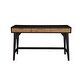 Eli 52 Inch 3 Drawer Home Office Desk, Mahogany Wood, Black, Brown ...
