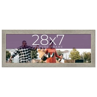 28x7 Grey Picture Frame - Wood Picture Frame Complete with UV Acrylic ...