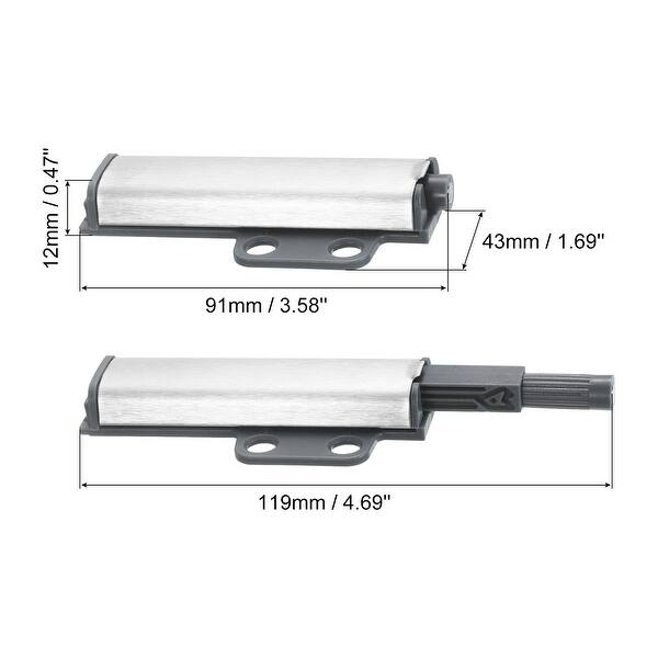 Push to Open Door Latch, Stainless Steel Magnetic Push Latches w Holes ...