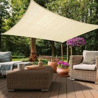 12x16 feet Ivory Rectangle Sun Shade Sail - Bed Bath & Beyond - 37537785