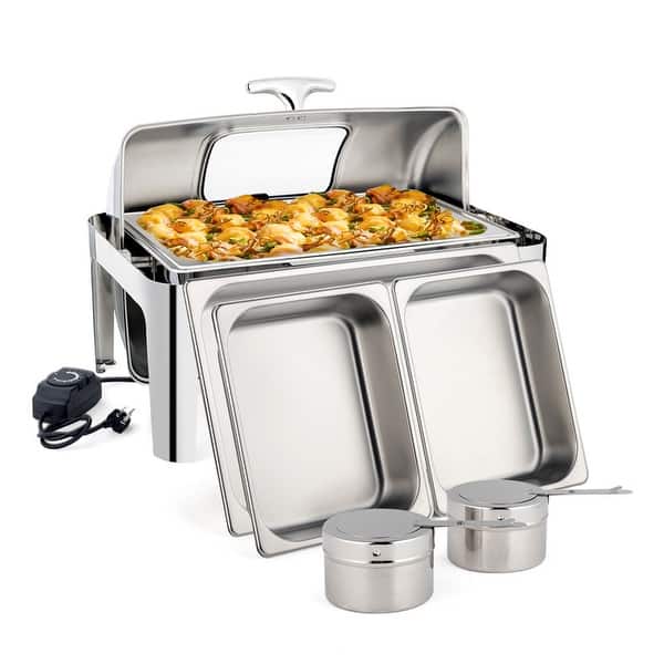 400W 9Qt Stainless Steel Dual Use(Fuel or Electric) Chafing Dish - Bed ...