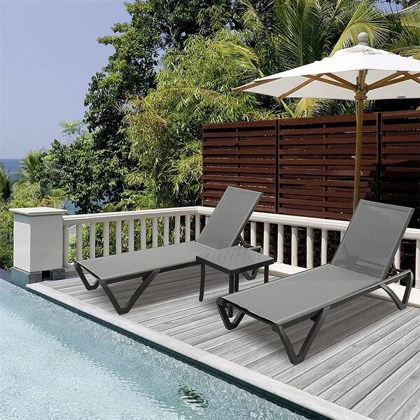 Outdoor Aluminum Polypropylene Sunbathing Chair with 5 Adjustable ...