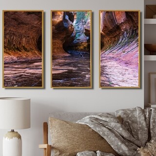 Designart "Cave in Zion National Park Utah" Landscape Framed Art Set of ...