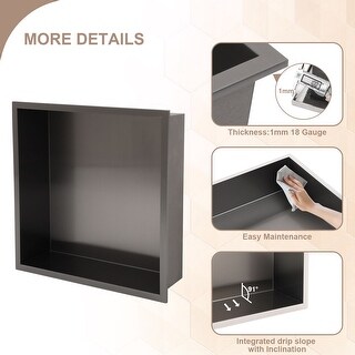 14'' x 14' Bath Shower Niche Stainless Steel Bathroom Storage - Bed ...