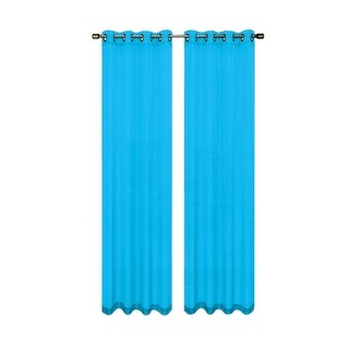 Moshells 84" Grommet Sheer Curtain - Teal - Bed Bath & Beyond - 16978350