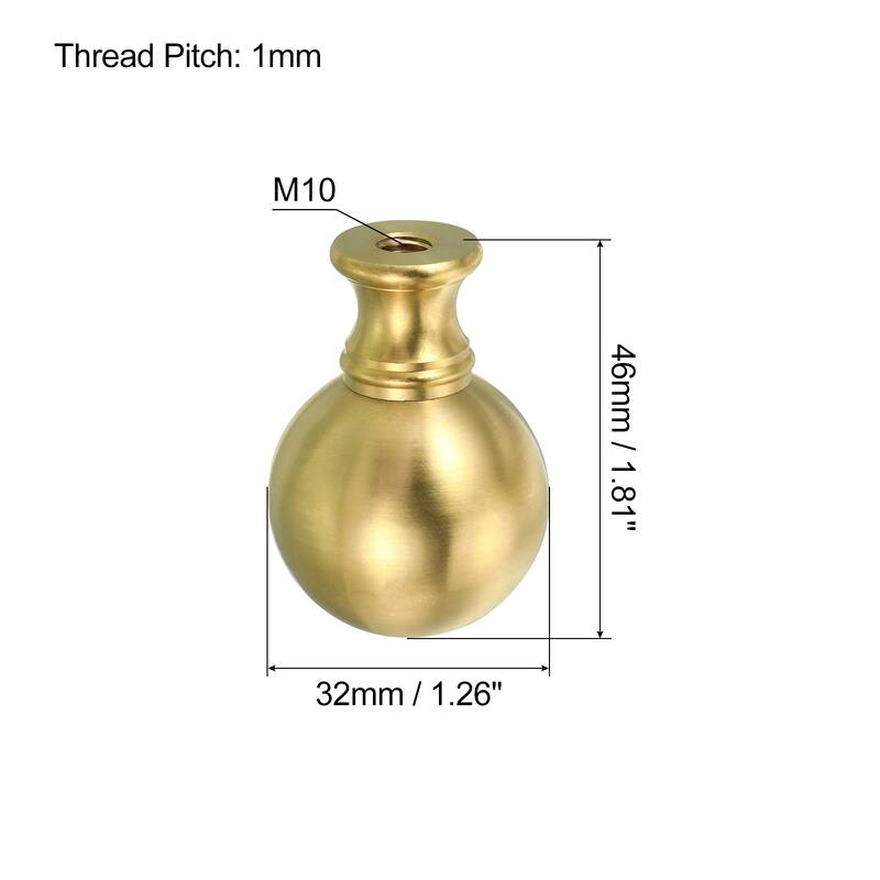 1/4-27 Lamp Finial Ball Cap Knob Lamp Shade Harp Top Screw Brass Lamp ...