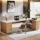 85.8" L-Shaped Executive Desk, Extra Large Office Desk with File ...