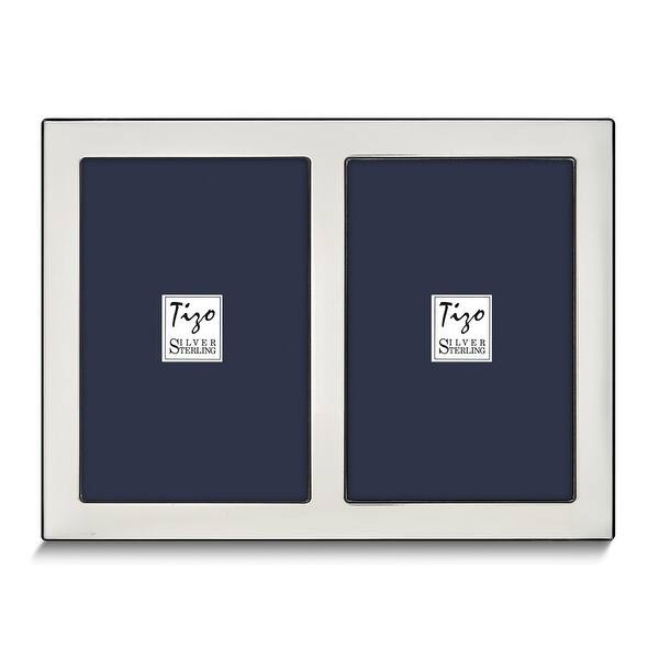 Curata Sterling Silver Tarnish Resistant Plain Double 4x6 Photo Frame ...