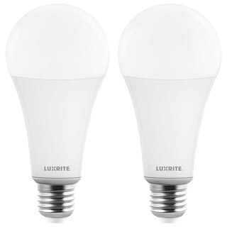 LUXRITE A23 LED Light Bulb, 33W, E26 Base, 4000LM, Dimmable, 3000K Soft ...