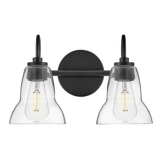 Lark 85562 Vera 2 Light 15" Wide Vanity Light with Clear Glass Shades ...