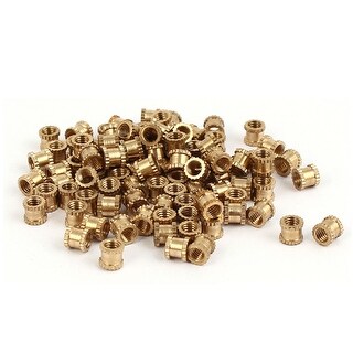 M3 x 4mm x 4.3mm Brass Knurled Threaded Round Insert Embedded Nuts ...