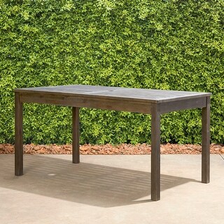 Grey-washed Rectangular Farmhouse Wood Outdoor Dining Table - Bed Bath ...