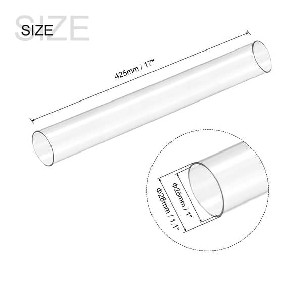 Plastic Pipe Rigid Tube Clear 1"(26mm) ID 1.1"(28mm) OD 17" (425mm ...