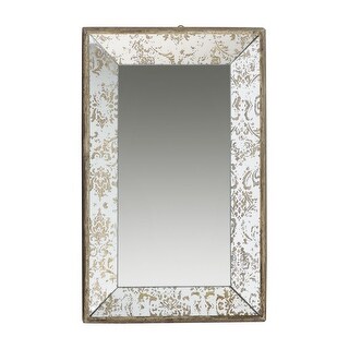 Vintage Accent 12 in. W x 20 in. H Antique Silver Framed Rectangle Wall ...