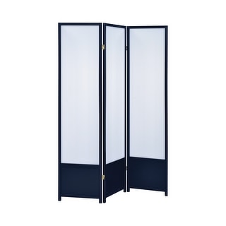3 Panel Translucent Room Divider Screen, Black 70.25" H - Bed Bath ...