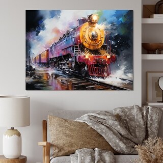 Designart "Abstract Train Chromatic Journey II" Transportation Wall Art ...