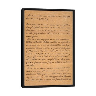 iCanvas "Gettysburg Address" by Abraham Lincoln Framed Canvas Print ...