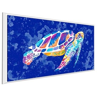"Vibrant Blue Sea Turtle" Print on Floating Canvas - Bed Bath & Beyond ...